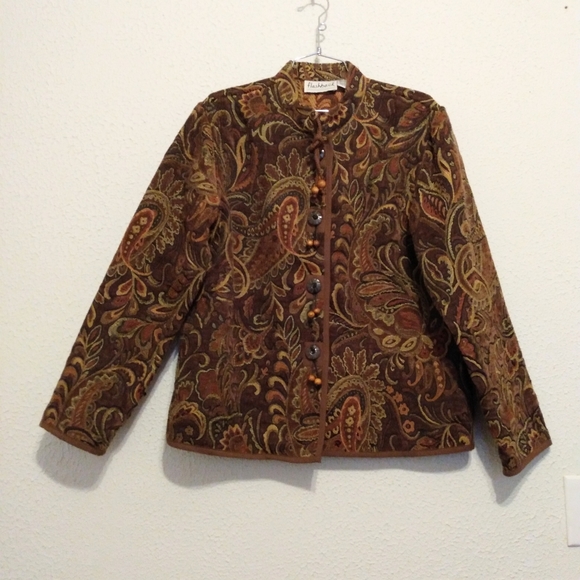 Flashback | Jackets & Coats | Flashback Vintage Brown Red Floral ...